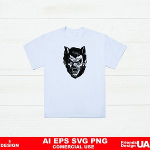 Wolfman SVG, Werewolf Head SVG Png Dxf Eps, Wolf PNG, Tattoo Tribal ...