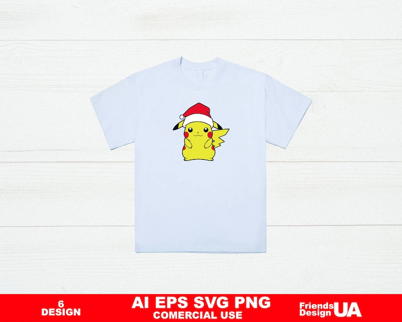 Christmas Pikachu SVG Bundle, Pokémon SVG, Xmas, Santa Hat, Pikachu ...
