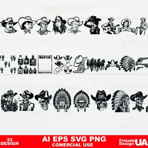 33 Western SVG Bundle, Wild West PNG, Cowboy SVG, Old West ...