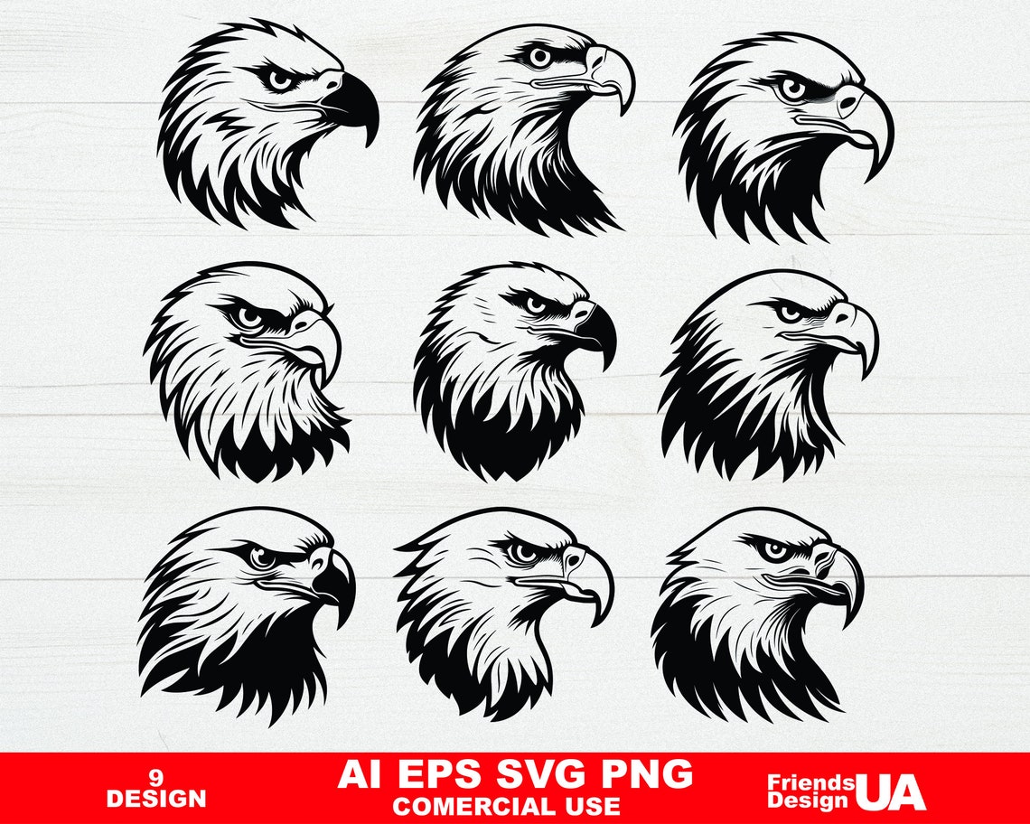 Eagle SVG Pack, Eagle Head Svg, Eagle Png, Eagle Eps, Eagle Vector ...