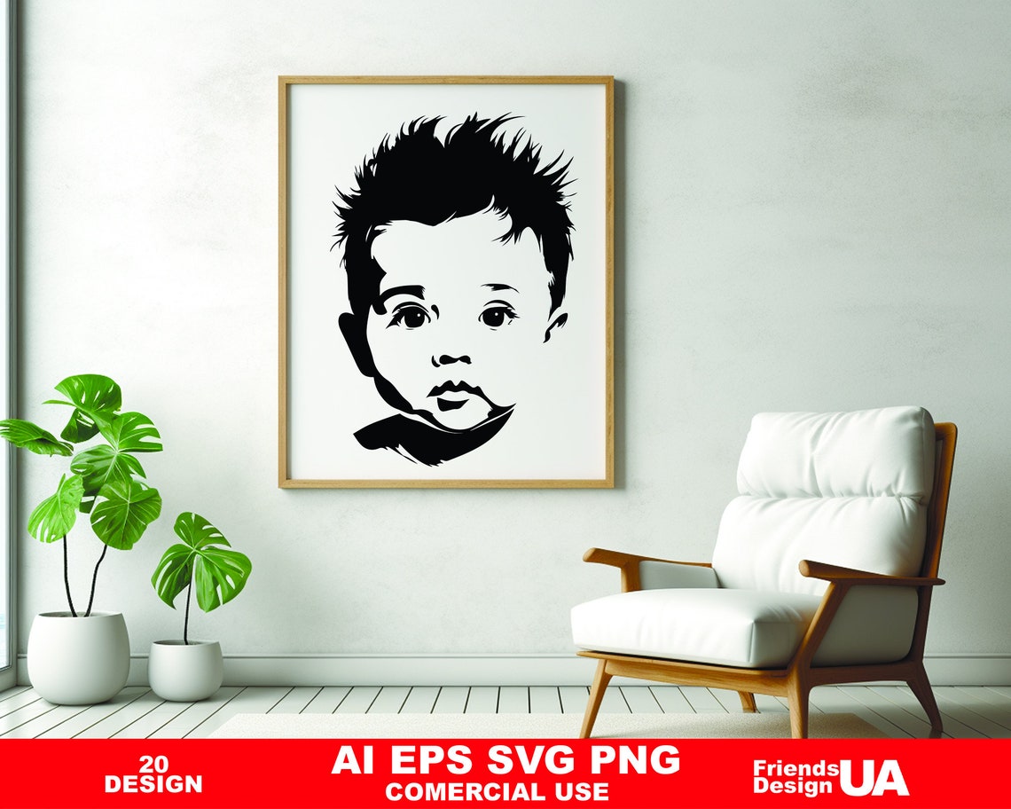 Baby Face SVG, Newborn SVG, Kids Clipart, Cute Baby Svg, Child Face SVG ...