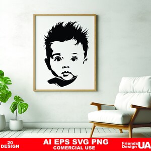 Baby Face SVG, Newborn SVG, Kids Clipart, Cute Baby Svg, Child Face SVG ...