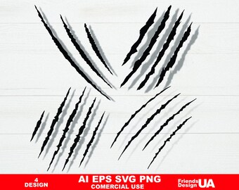 Claw Marks SVG - Etsy
