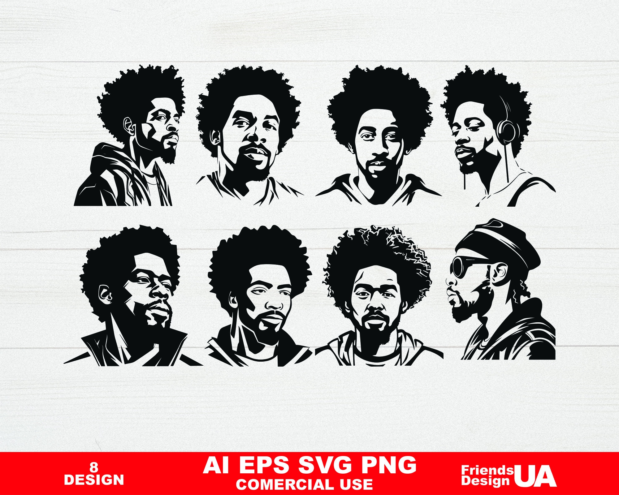 Afro-american Man SVG Pack, Afro Man SVG, Black Man SVG, African ...