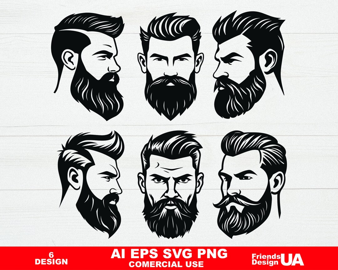 Man Face SVG, Man Svg, Beautiful Face Svg, Man Silhouette, Beard Man ...