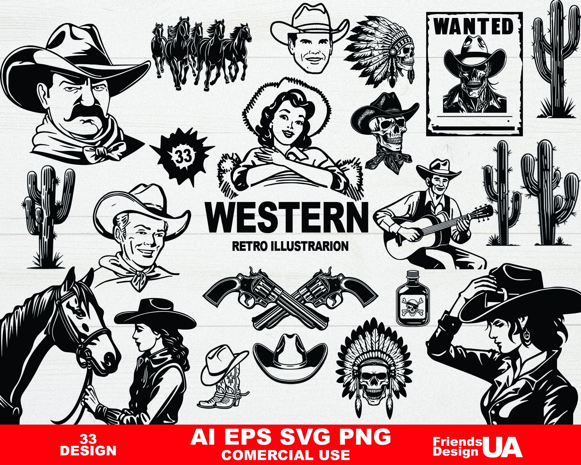 33 Western SVG Bundle, Wild West PNG, Cowboy SVG, Old West ...