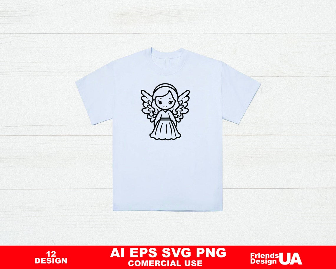 12 Cute Angel SVG, Angels Vector Art, Kids Angels SVG, Files for Cricut ...