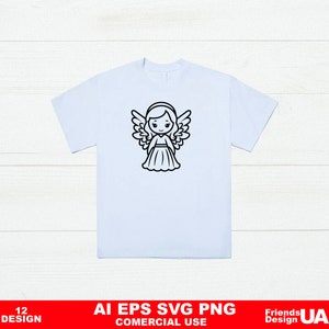 12 Cute Angel SVG, Angels Vector Art, Kids Angels SVG, Files for Cricut ...