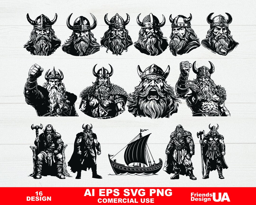 Viking SVG Pack, Viking PNG Bundle, Viking Clipart, Viking SVG Cut ...