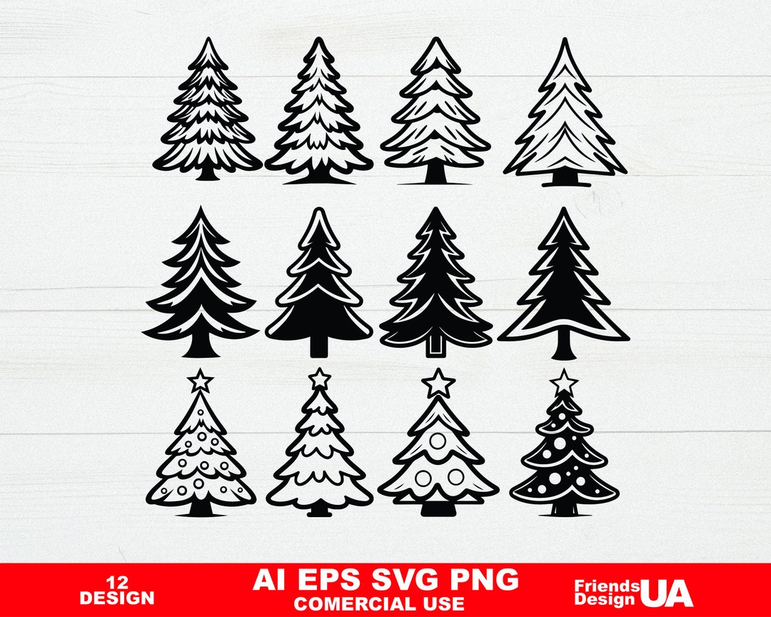CHRISTMAS TREE 12 SVG Bundle, Christmas Tree Ornaments Svg, Christmas ...
