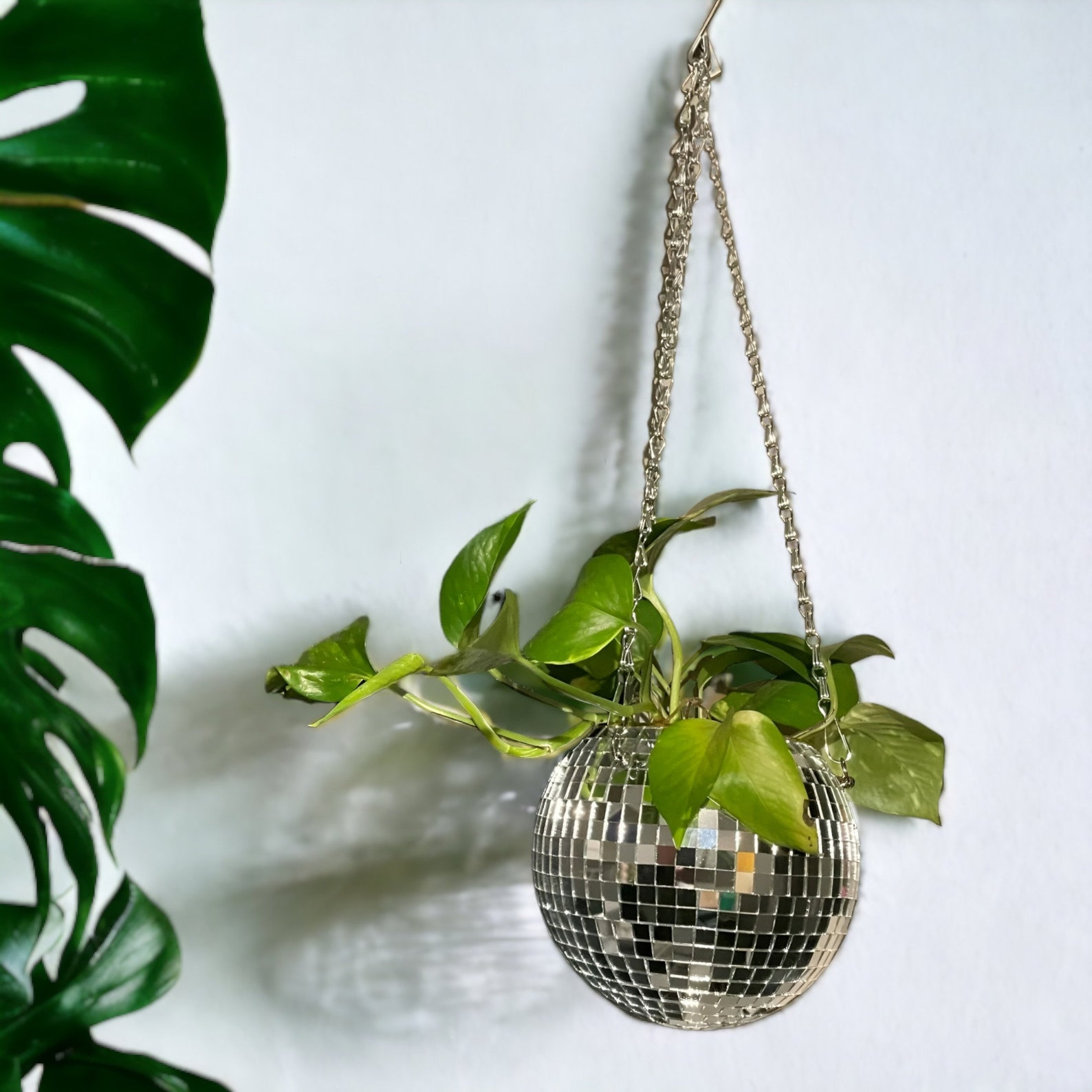 Disco Ball Plant Hanger, Hanging Plant Pot, Wall Hanging Planter, Disco ...