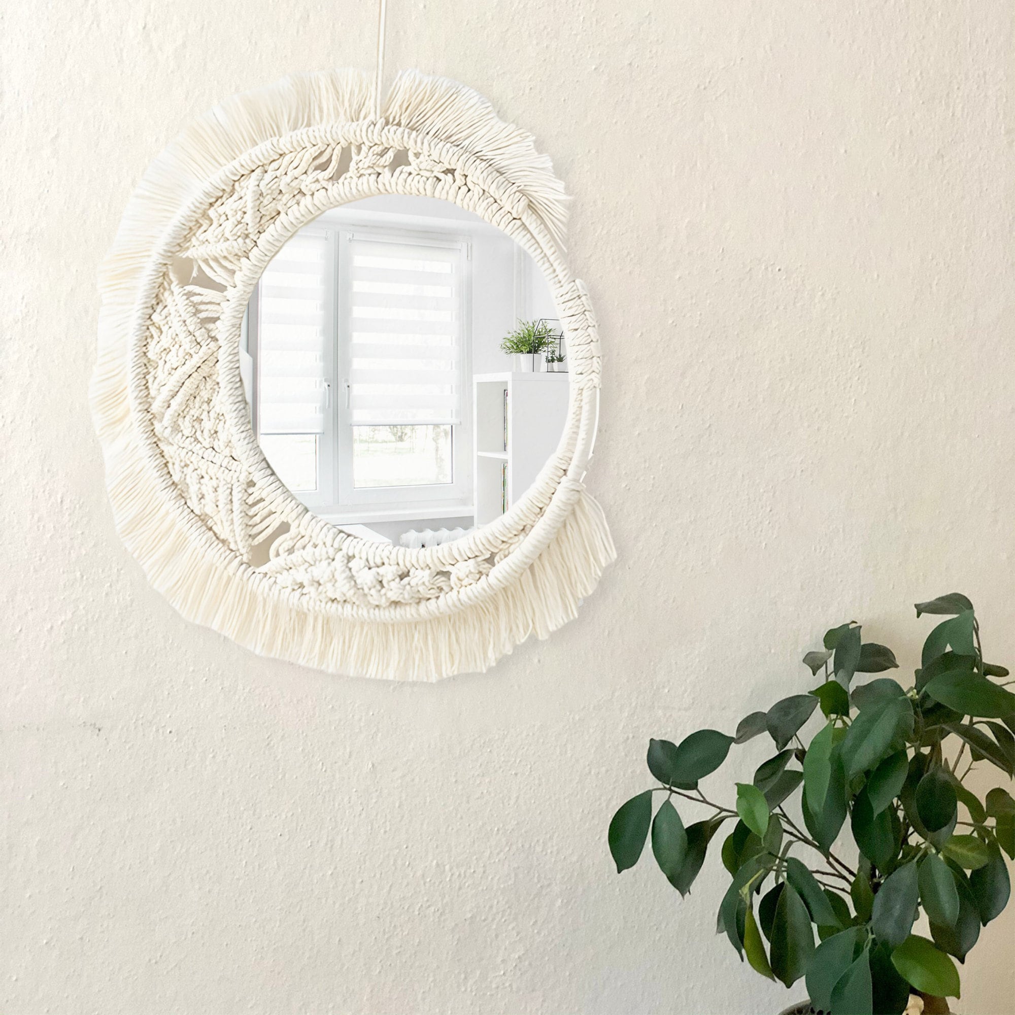 Macrame Mirror, Macrame Wall Hanging, Boho Home Decor, Headboard Decor ...