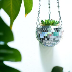 Disco Ball Plant Hanger, Hanging Plant Pot, Wall Hanging Planter, Disco ...