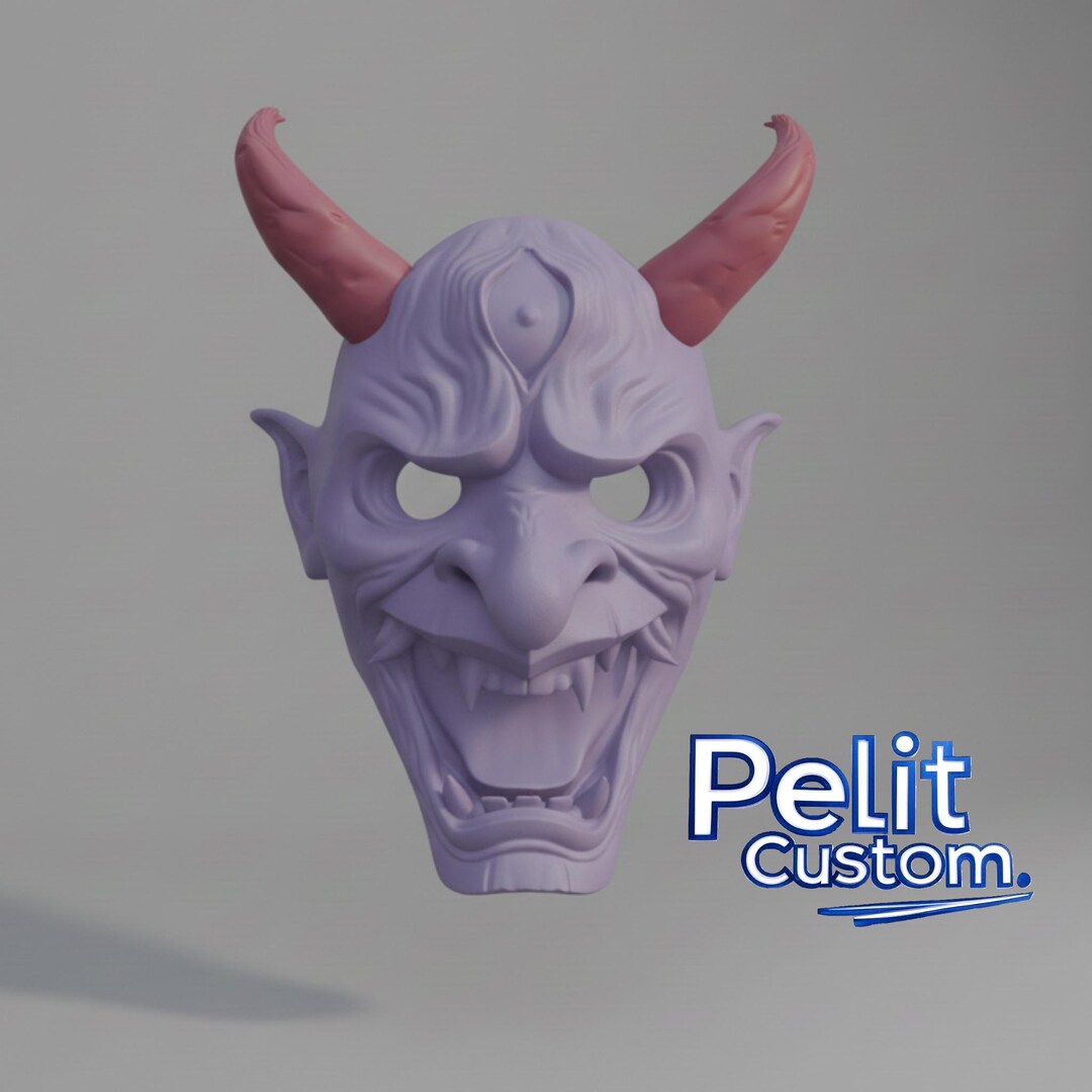 Oni Mask Life Size Decoration / Wall Mask Japanese Demon /multi-parts ...