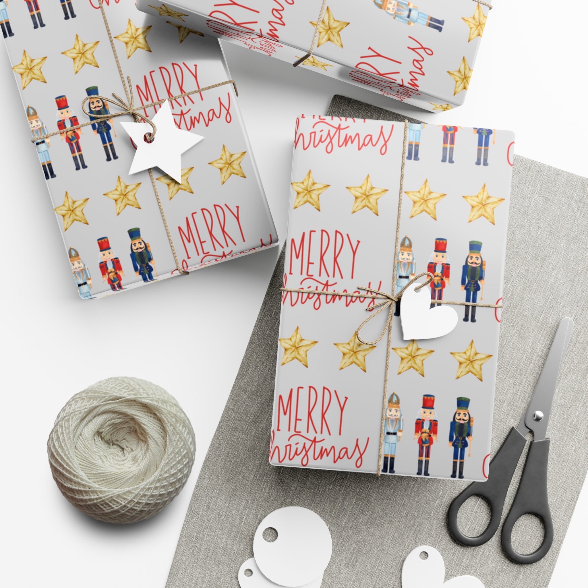 Starry Christmas Nutcracker Gift Wrap, Holiday Gift Wrap, Nutcracker ...