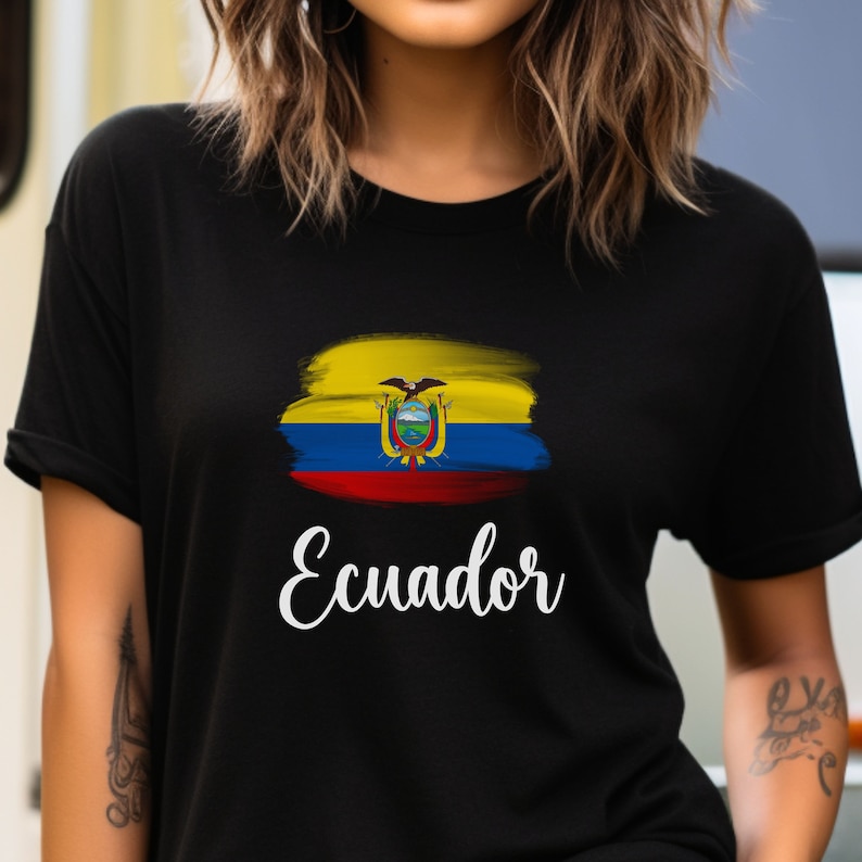 Ecuador Paint Flag Unisex T-shirt, Ecuador Country, Ecuador Gift ...