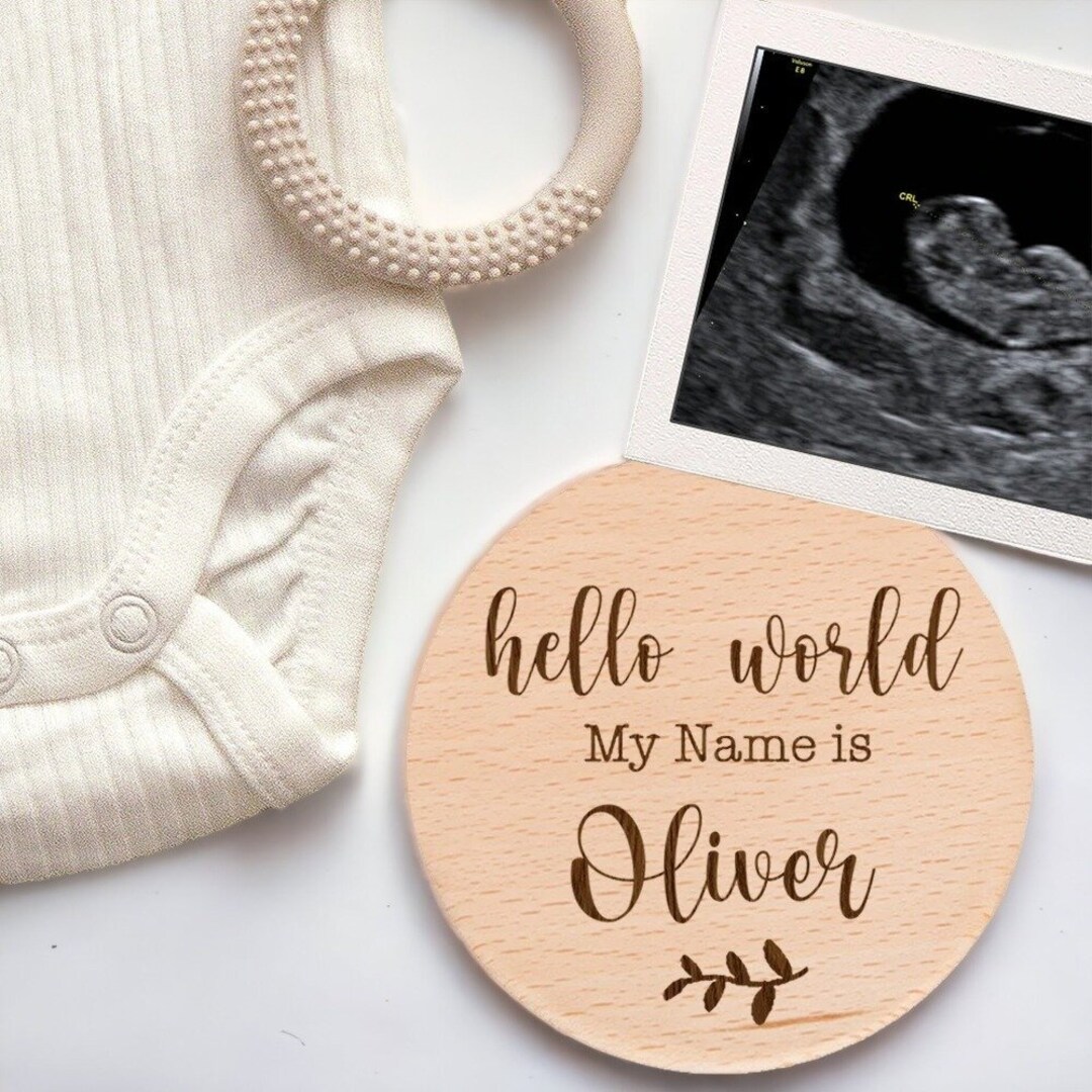 Custom Laser-engraved Baby Plaque Personalized Pregnancy - Etsy