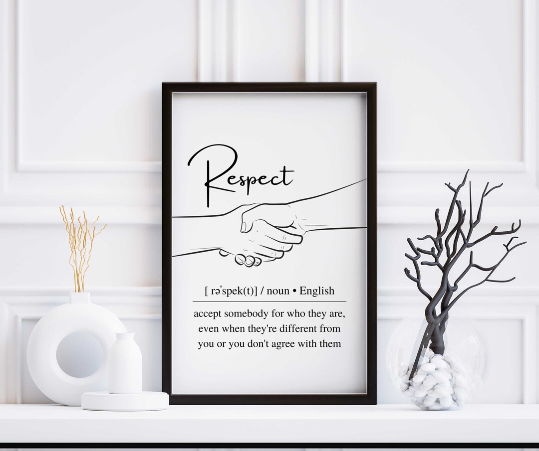 Respect Definition Print Printable Wall Art Word Definition - Etsy