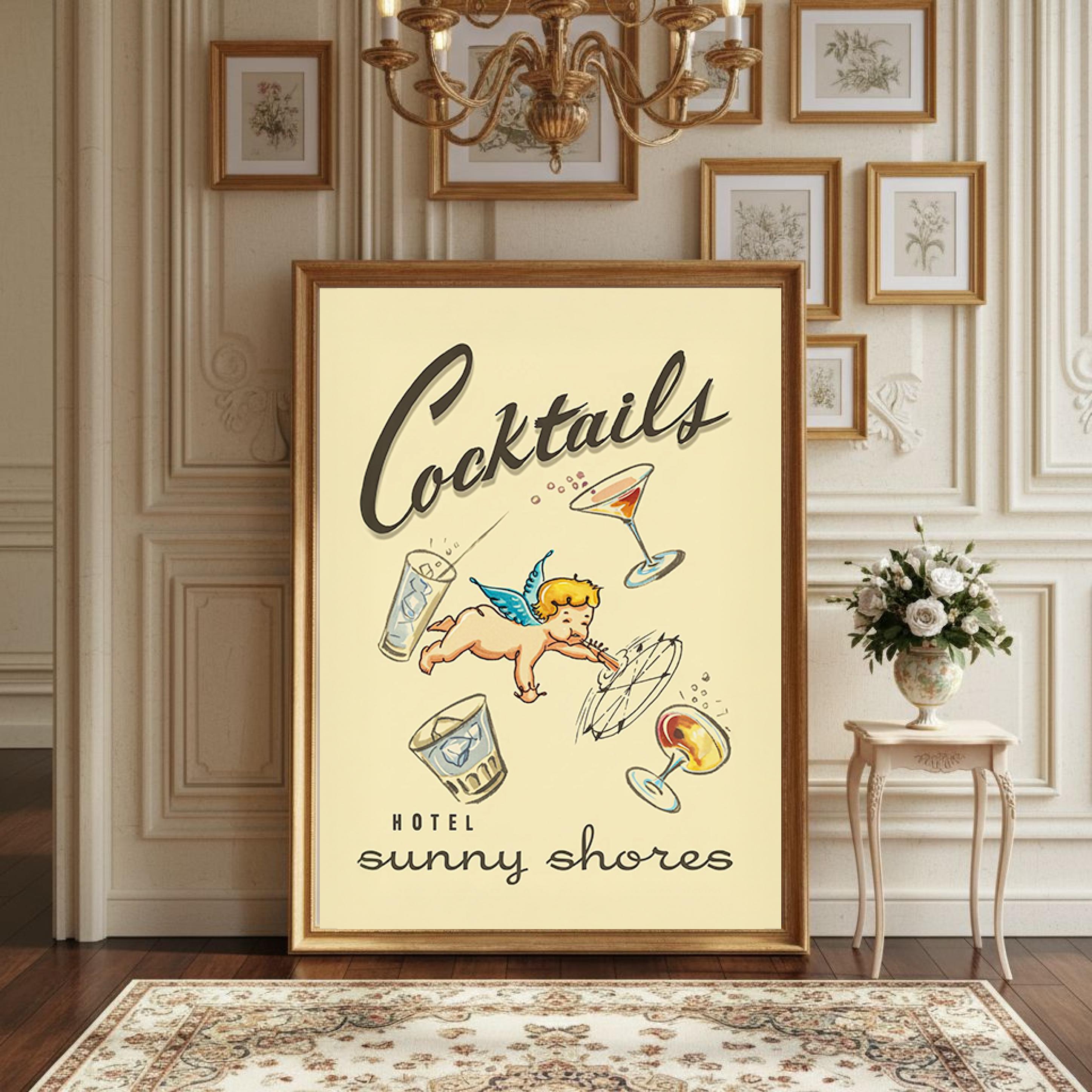 Printable Vintage Bar Poster, Printable Wall Art, Angel Poster Art Wall ...
