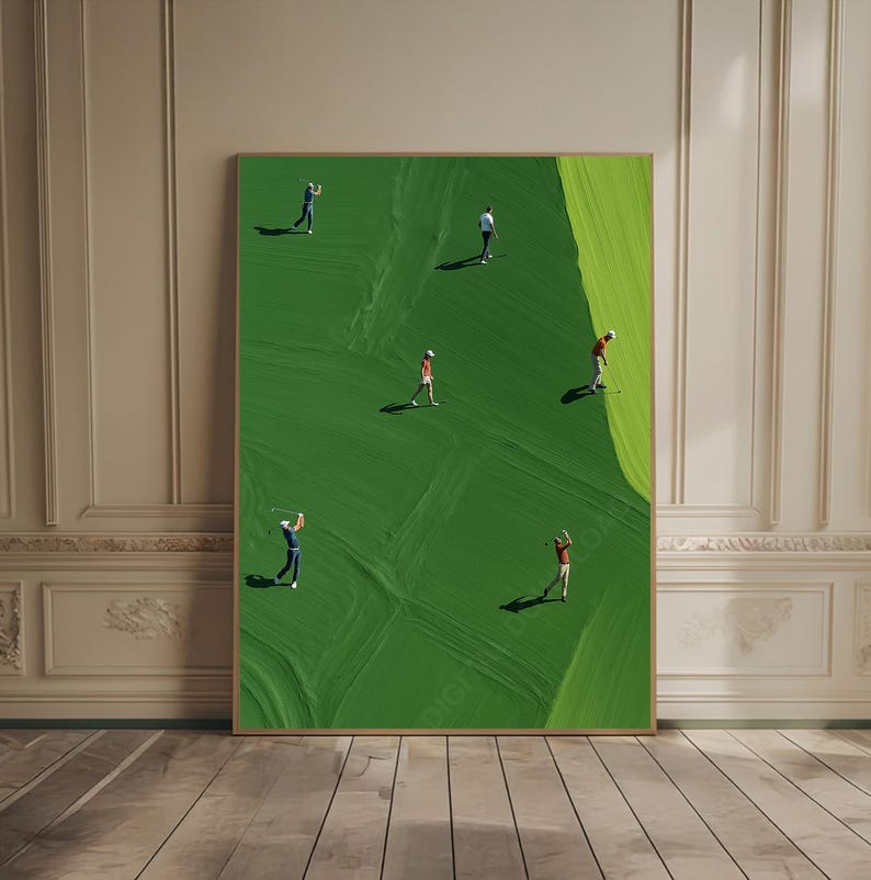 Golf Print, Retro Golf Decor for Man Cave, Golf Oil Painting, Golf ...