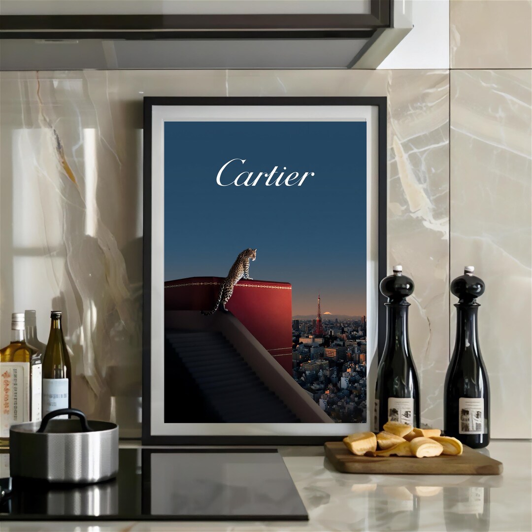 Cartier Leopard Print Tokyo Tower Travel Print Art Cheetah Wall Art ...