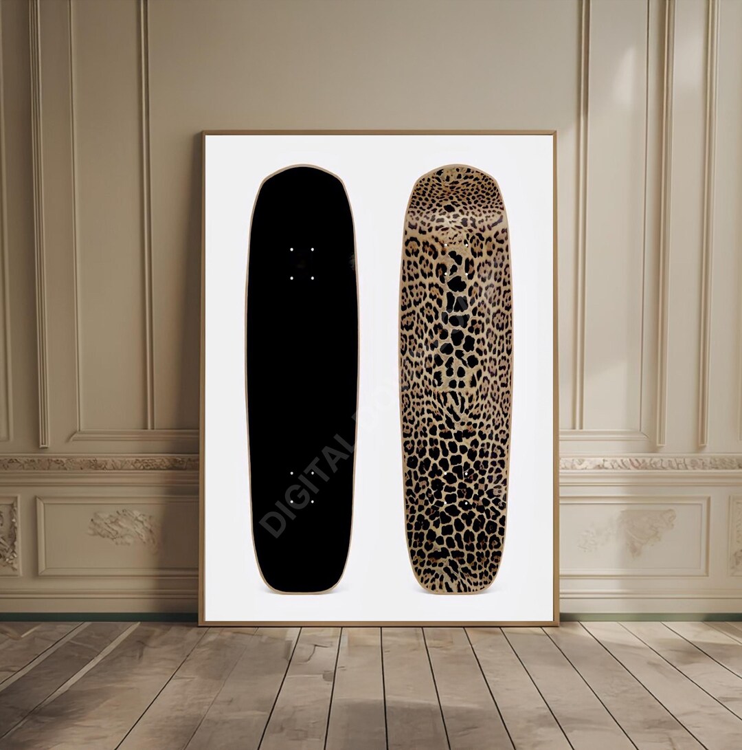 Cheetah Print Skateboard Wall Art Animal Print Fashion Wall Art Slay ...