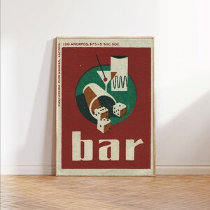 Printable Vintage Bar Poster, Printable Wall Art, Poster Art Wall ...