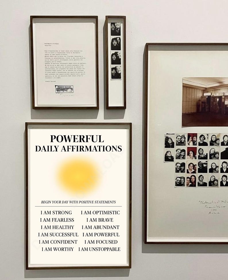 Daily Affirmations Aura Poster, Affirmation Print, Mental Health Poster, Therapy Poster ...