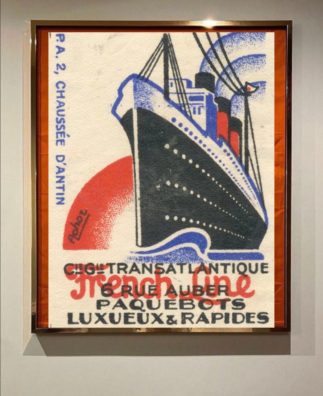 Printable Vintage French Poster, Printable Wall Art, Ship Poster Art ...