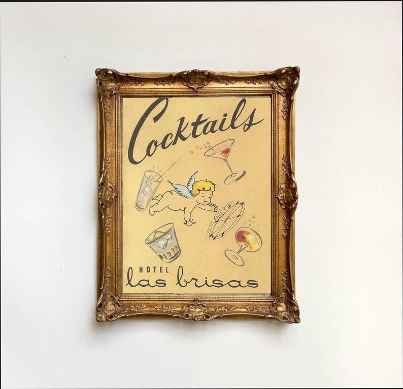 Printable Vintage Bar Poster, Printable Wall Art, Angel Poster Art Wall ...