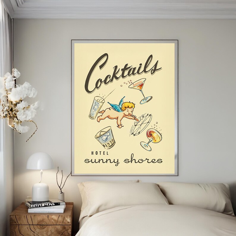 Printable Vintage Bar Poster, Printable Wall Art, Angel Poster Art Wall ...