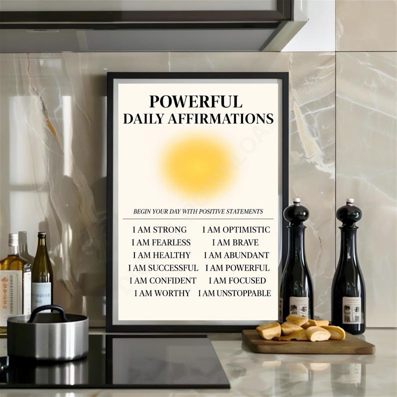 Daily Affirmations Aura Poster, Affirmation Print, Mental Health Poster, Therapy Poster ...