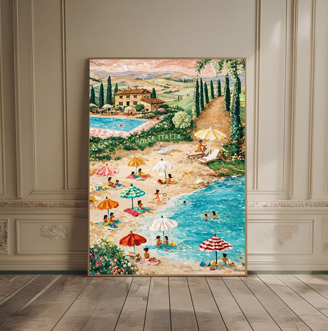 Vintage Tuscan Vineyard Landscape Print Italian Countryside Decor ...