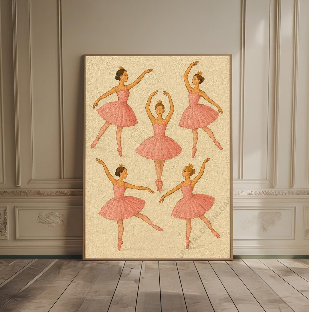 Ballet Dancer Print Ballerina Print Pink Girls Room Decor Girly Dorm ...