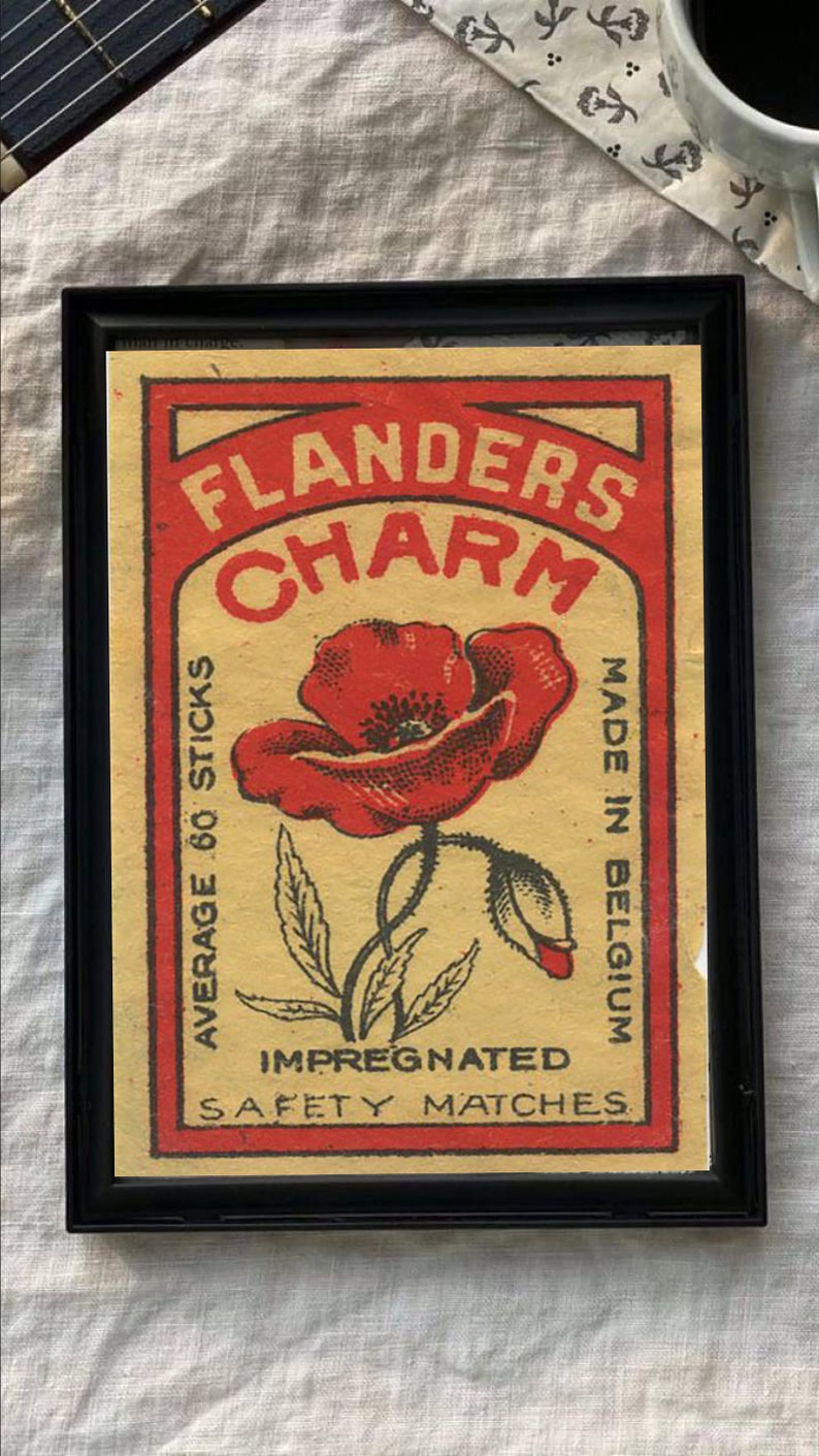 Printable Vintage Poppy Flower Poster, Printable Botanical Wall Art ...