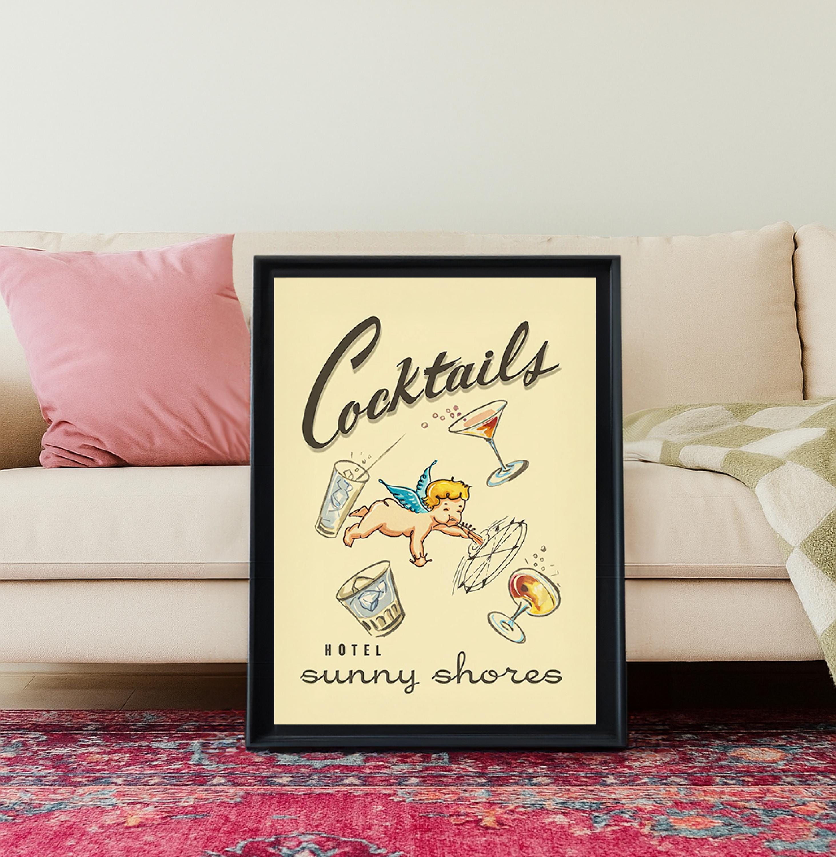 Printable Vintage Bar Poster, Printable Wall Art, Angel Poster Art Wall ...