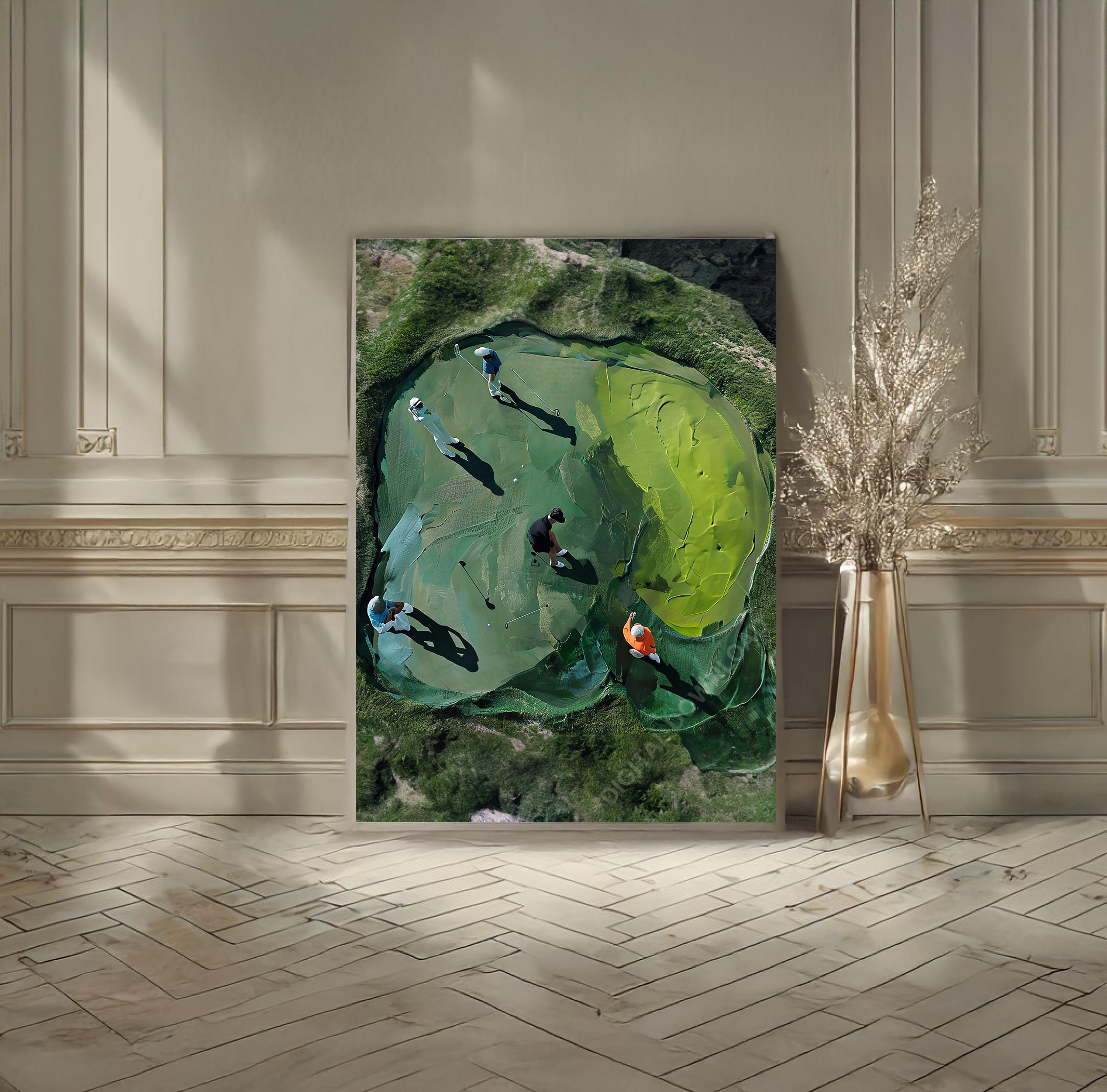 Vintage Golf Poster, Golf Decor for Man Cave, Abstract Golf Painting ...