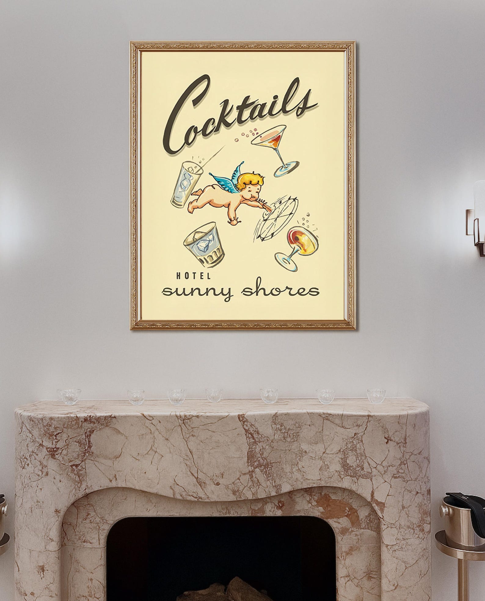 Printable Vintage Bar Poster, Printable Wall Art, Angel Poster Art Wall ...
