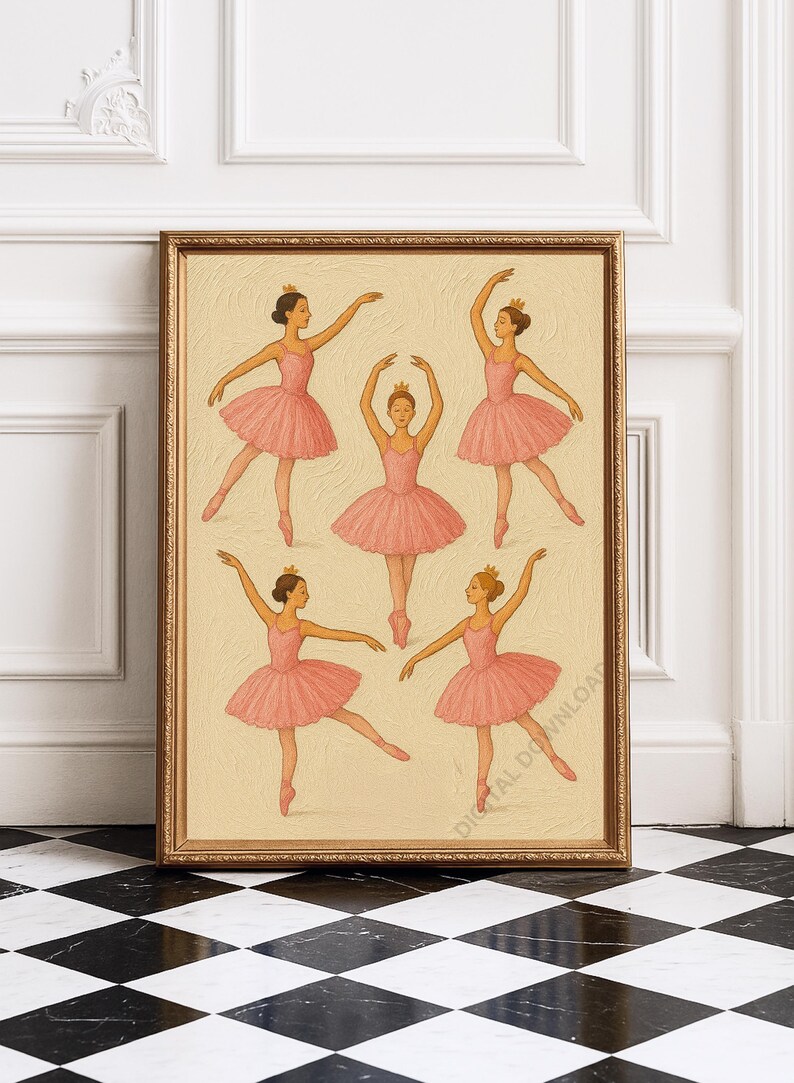 Ballet Dancer Print Ballerina Print Pink Girls Room Decor Girly Dorm ...