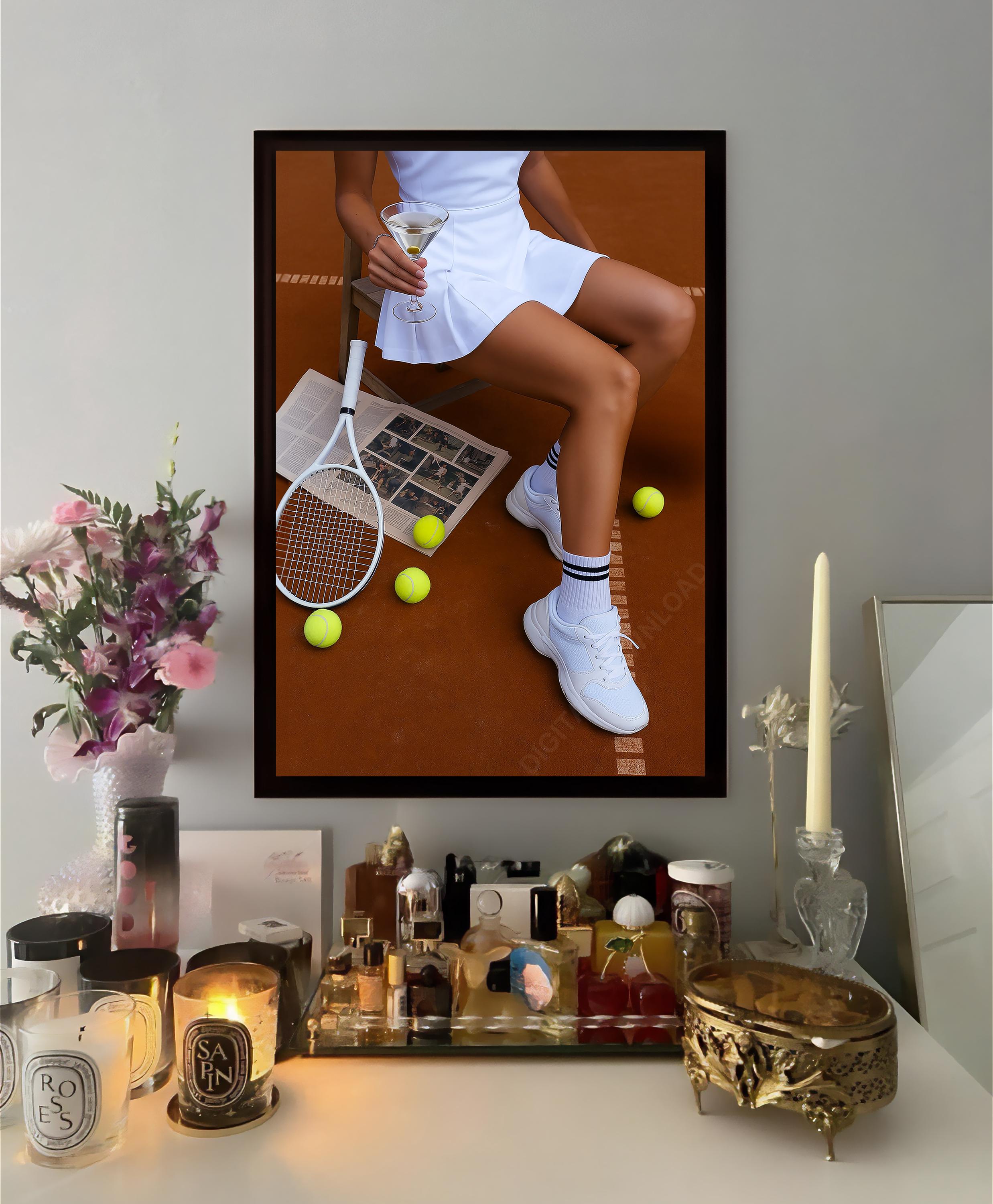 Trendy Tennis Print Country Club Aesthetic Decor Martini Print Luxury ...