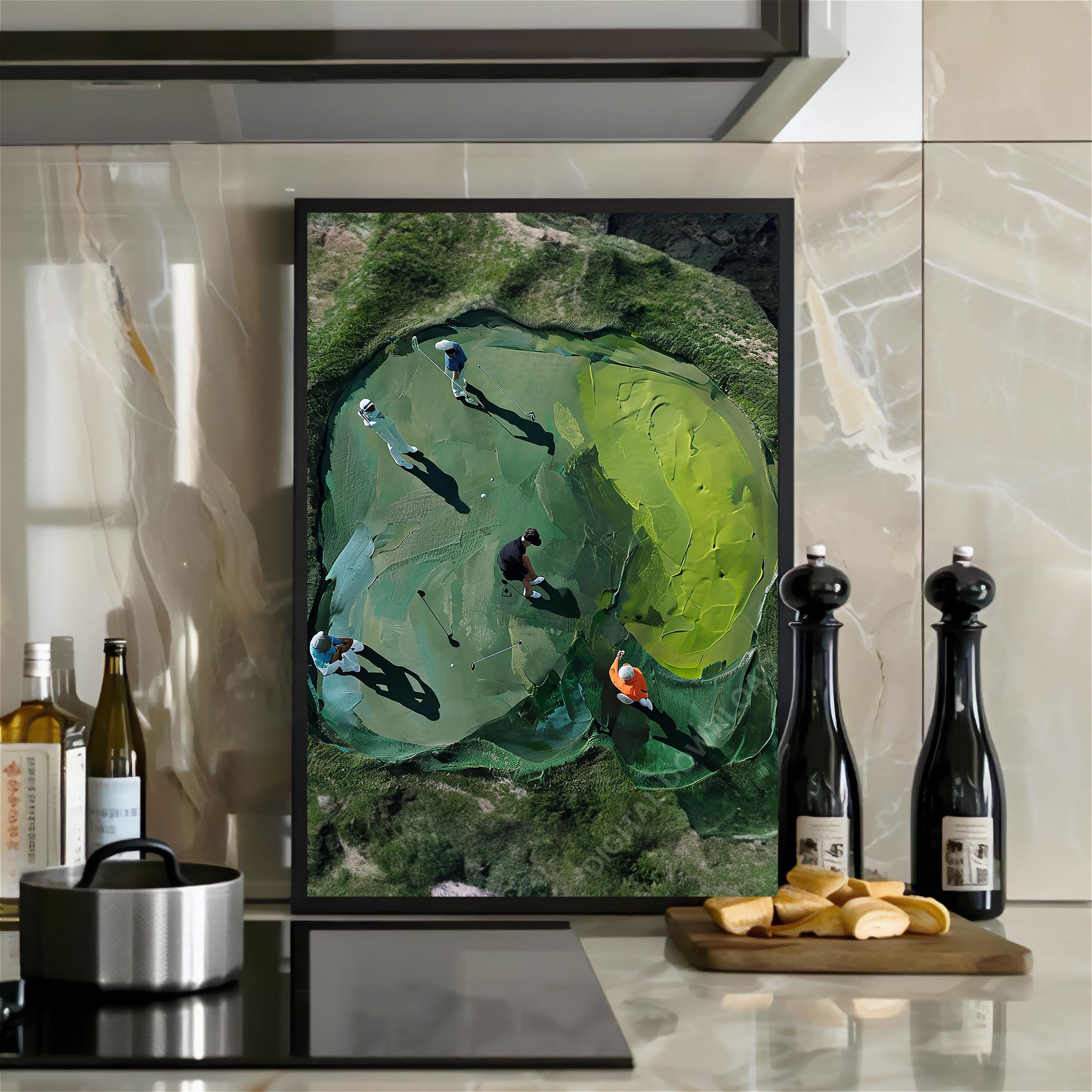 Vintage Golf Poster, Golf Decor for Man Cave, Abstract Golf Painting ...