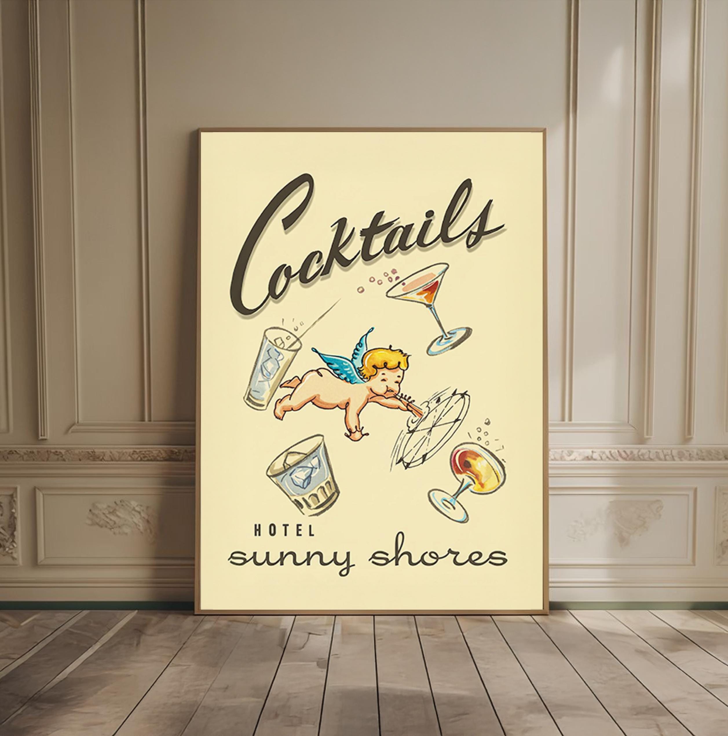 Printable Vintage Bar Poster, Printable Wall Art, Angel Poster Art Wall ...