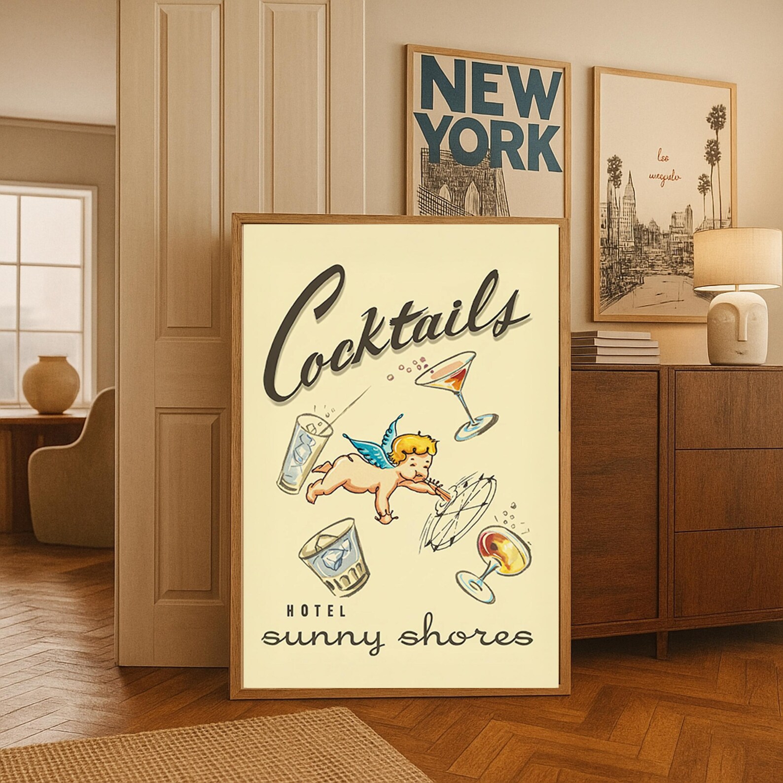 Printable Vintage Bar Poster, Printable Wall Art, Angel Poster Art Wall ...
