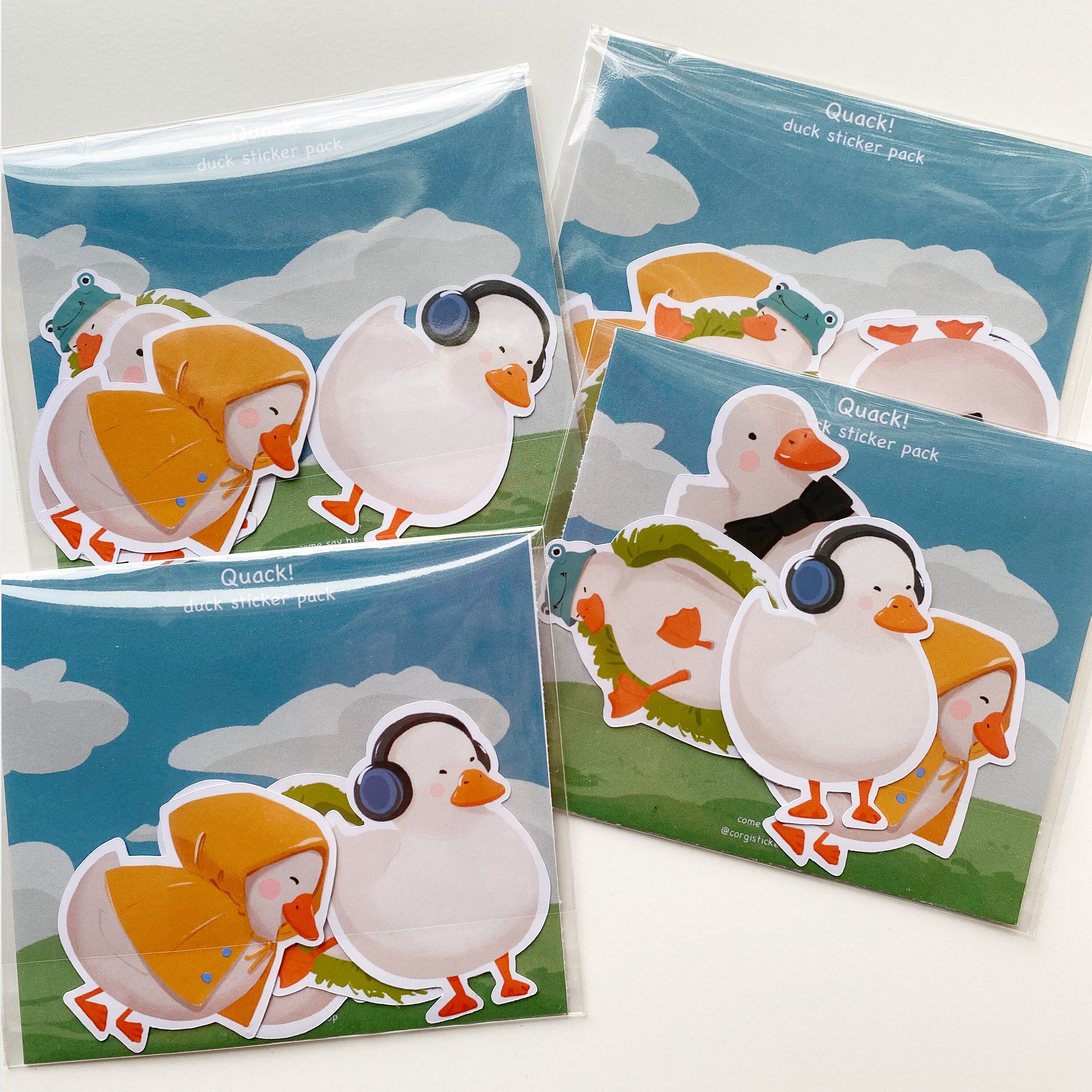 Cute Ducks Sticker Set Duck Sticker Duck in Coat Sticker - Etsy