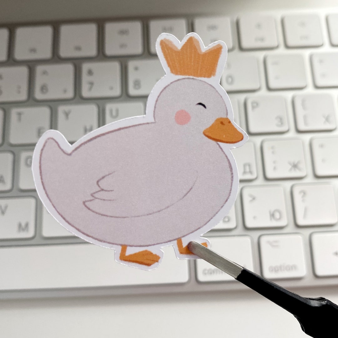 Cute Prince Duck Sticker Duck Sticker Duck Gifts Duck Sticker Crown ...
