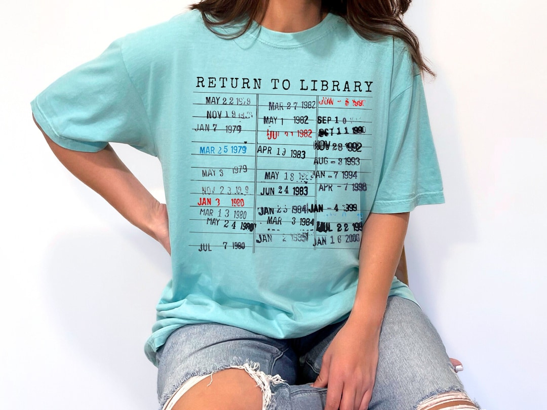 Vintage Library Card Shirt, Return to Library Book Lover T-shirt ...