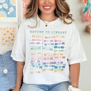 Vintage Library Rainbow Sweatshirt, Return to Library Card Book Due ...