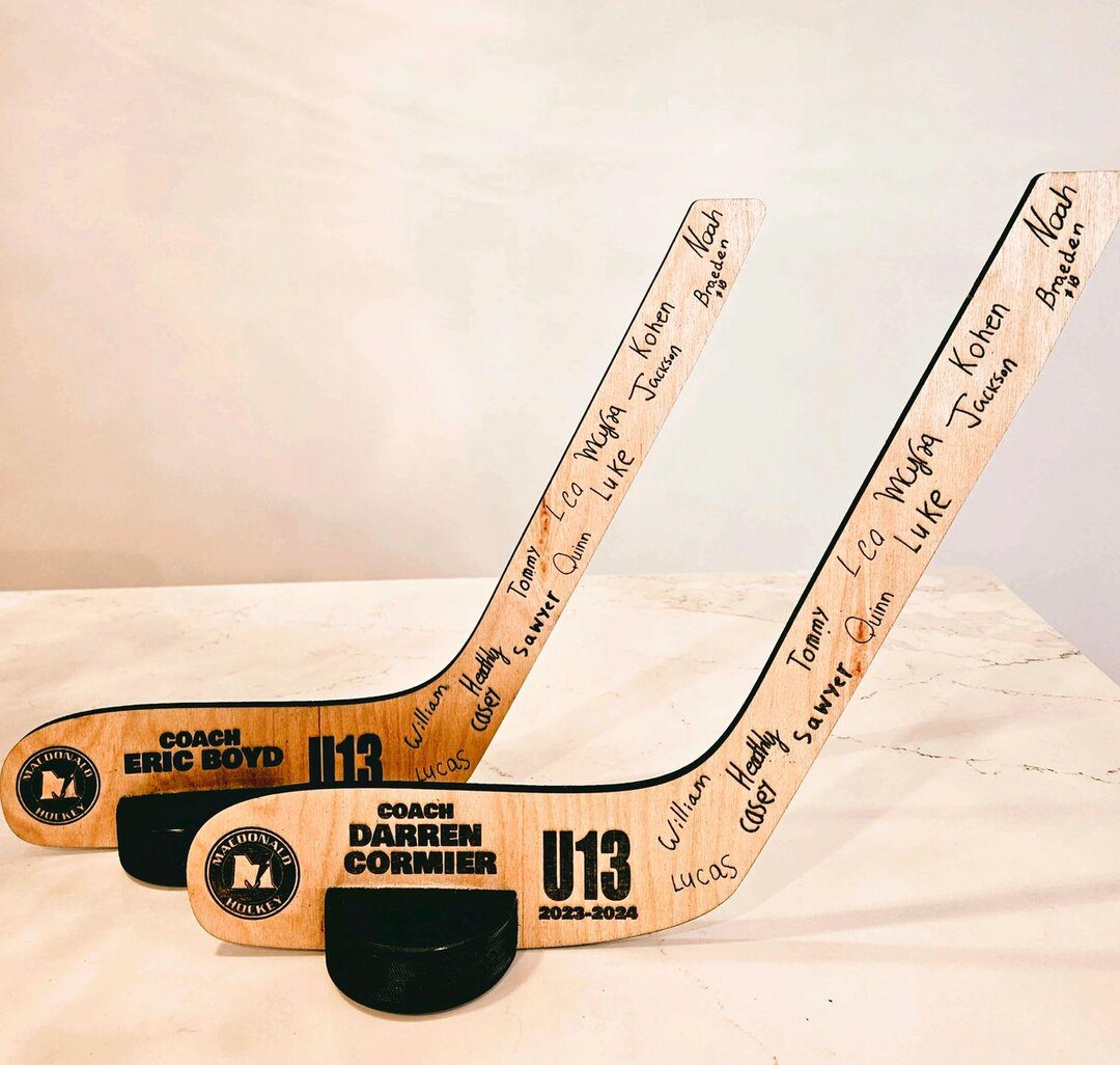 Custom Hockey Stick & Real Puck Coach’s Award – Personalized Player of ...