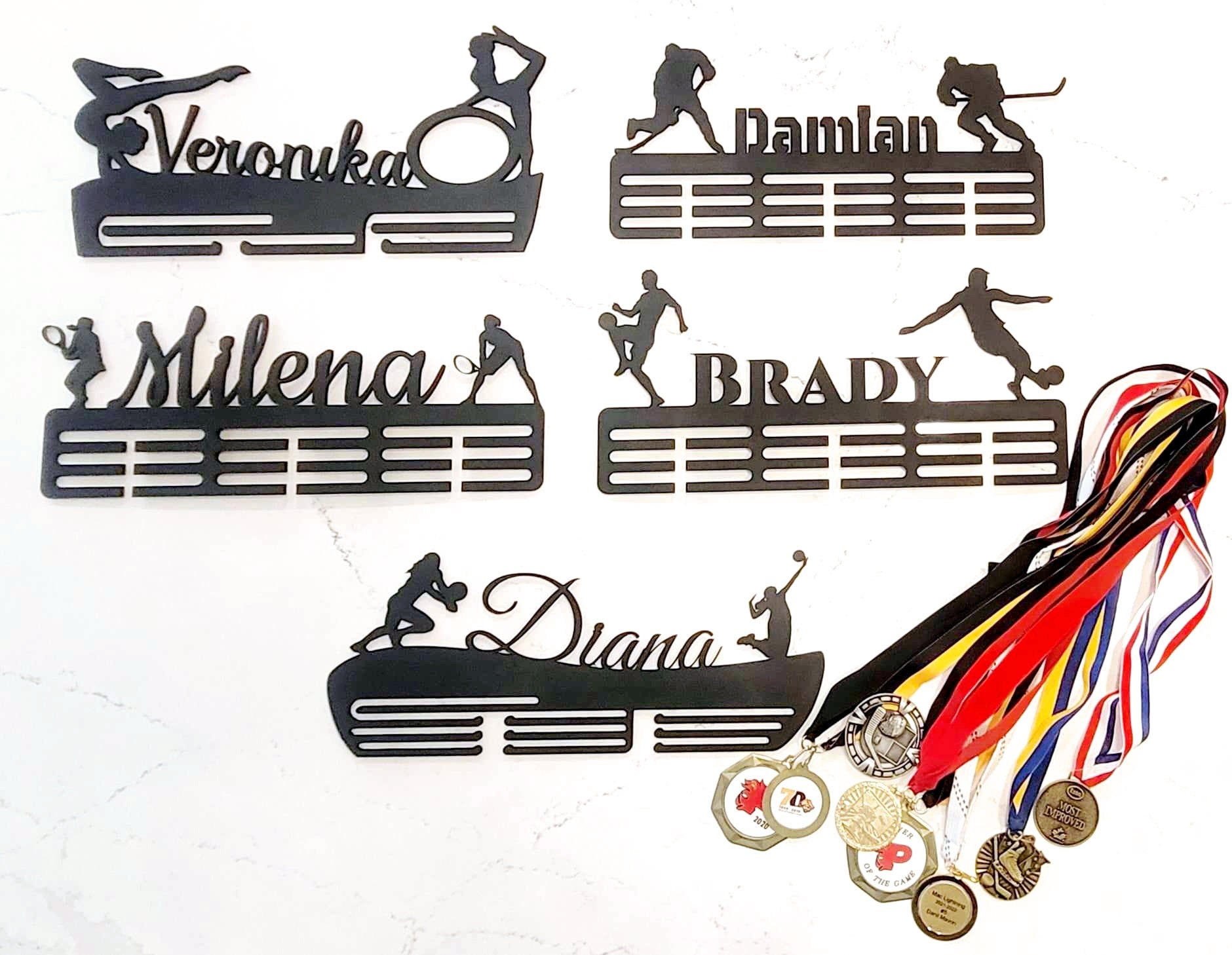 Personalized Wooden Medal Hanger, Custom Design, Custom Medal Display ...