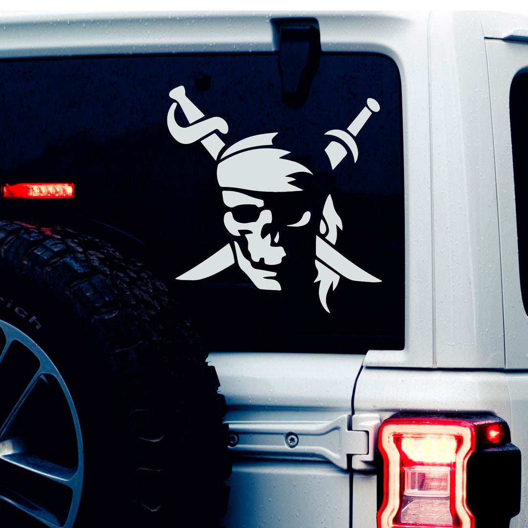 Pirates, Scull, Cranium Vinyl Decal for Car, Laptops, Mirrors, Bumper ...
